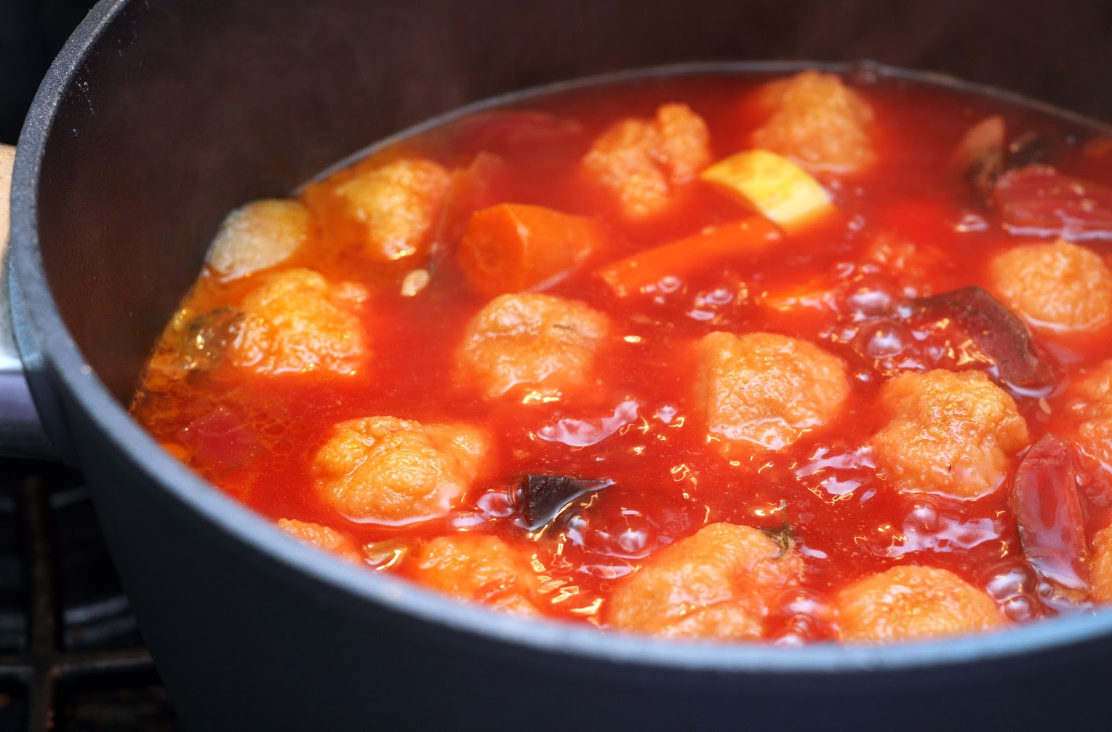 Marak Kubbeh Adom (Beet Soup with Meat-filled Dumplings) – Coconut & Lime