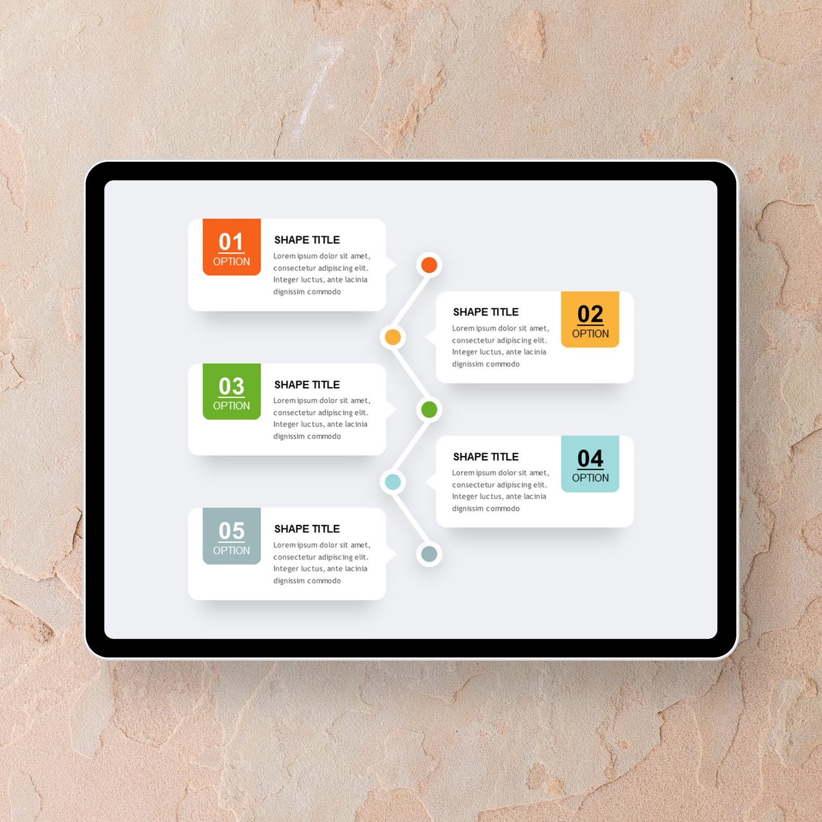 Vertical Zigzag Contents Box PowerPoint Templates - PowerPoint Free