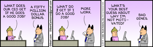 Esoteric Nuggets: Dilbert - Strip on Good Job , Bonus & Motivation