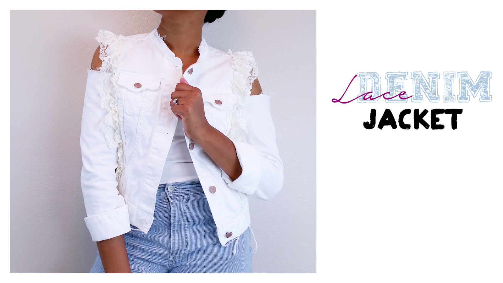 DENIM & LACE CUSTOM JACKET DIY - Blueprint DIY