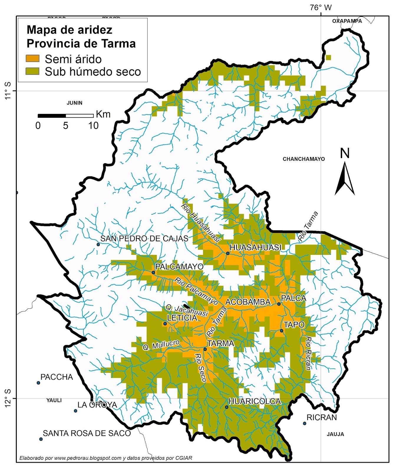 Pedro Rau - Blog de hidrologia: Un mapa de aridez local: caso Tarma