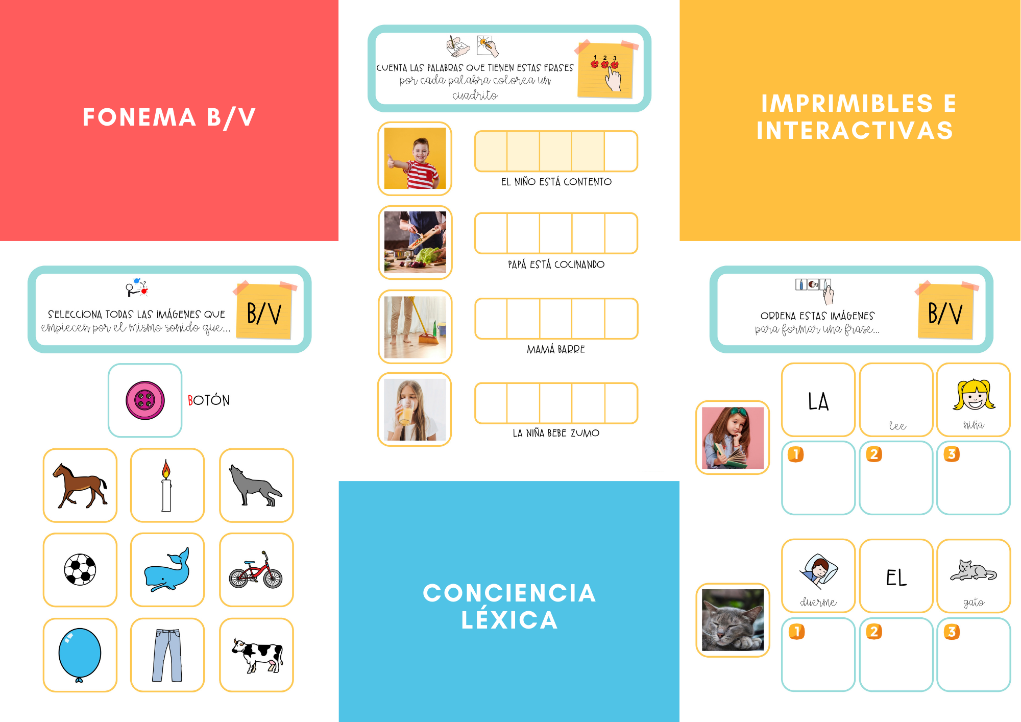 Fonema B/V - Conciencia Léxica - El sonido de las palabras