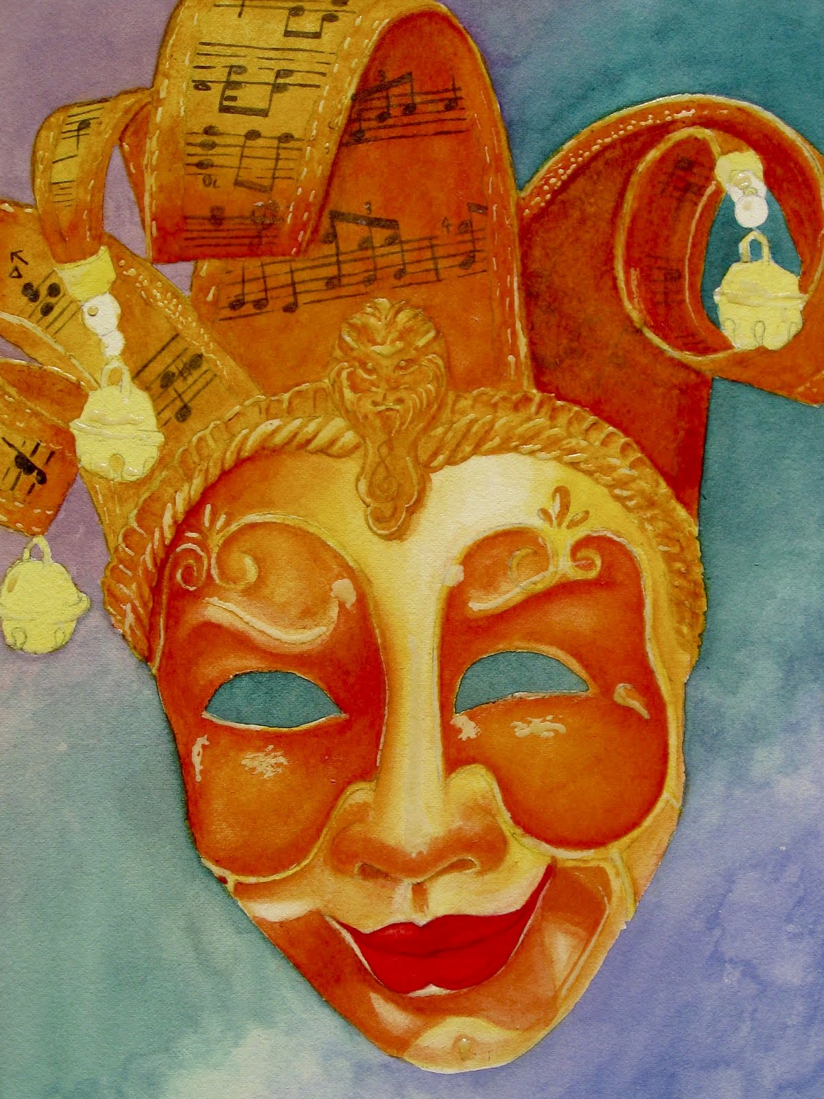 Zelma Cinnamon Fine Art: Musical Mask Progress