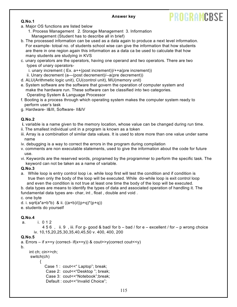 CS Sample Paper-I-Solved - Welcome Programmer