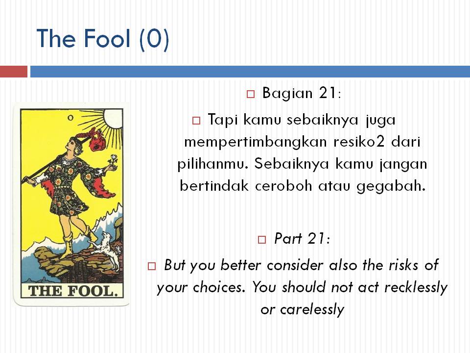 Priskha's Tarot Notes: Arti Kartu Tarot The Fool (0) di Karir dan ...