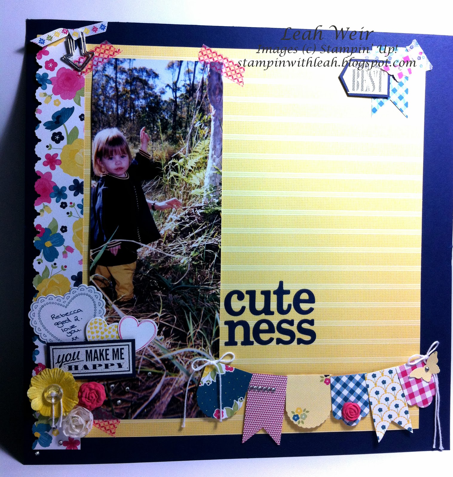 Stampin' With Leah : Cute Scrapbook Page.