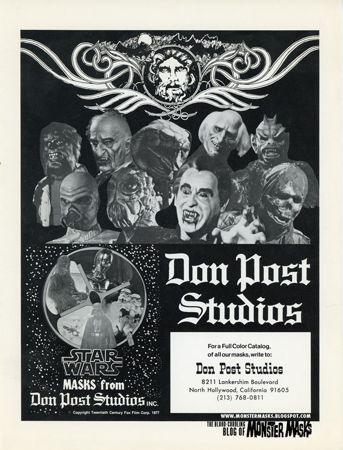 1977 Don Post Studios Ad | Blood Curdling Blog of Monster Masks