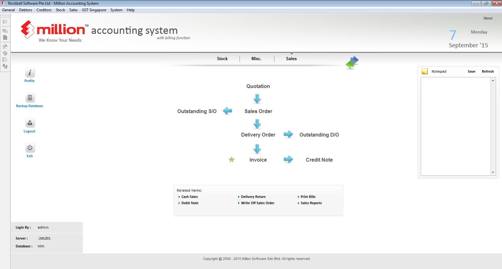 MILLION ACCOUNTING SOFTWARE