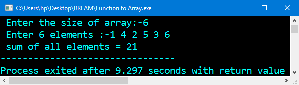 Program In C To Find The Sum Of All Array Elements Using Function 9760