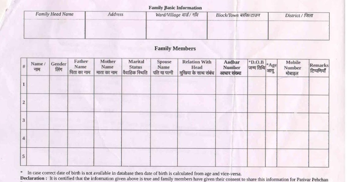 15-FORMAT FOR FAMILY ID | HRMS HARYANA - HRMS Haryana