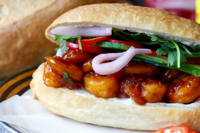 Caramel Shrimp Banh Mi (Caramel Shrimp Vietnamese Sandwiches) | Karen's ...