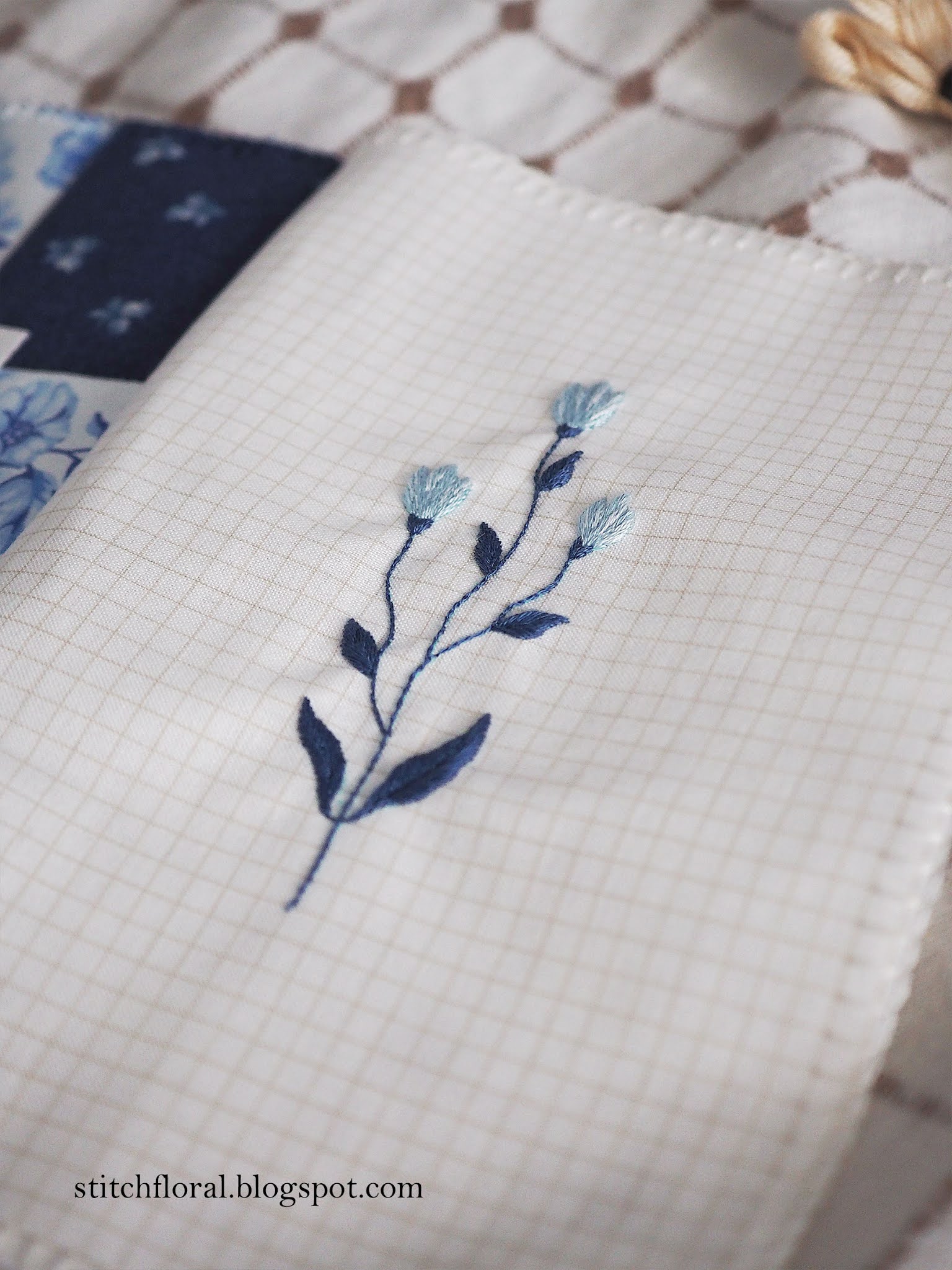 Patchwork for an embroidery page - Stitch Floral