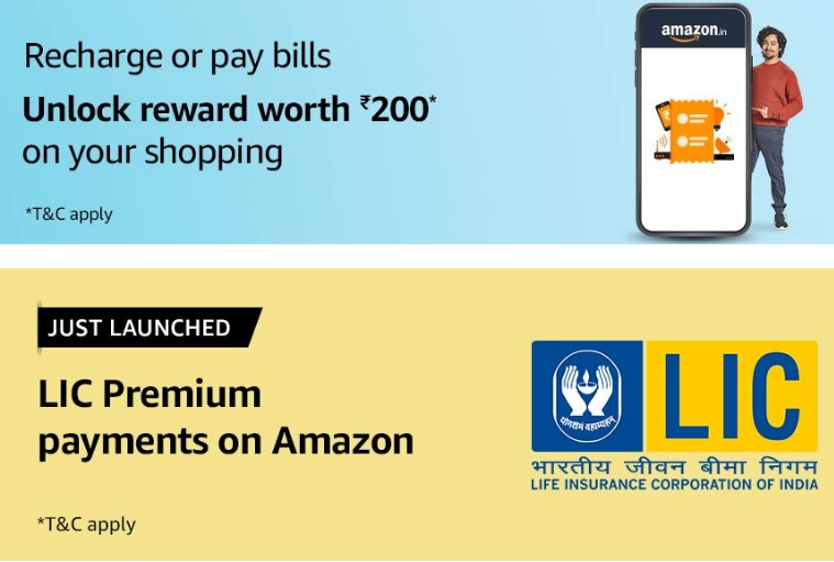 REWARDING INDIA: Amazon Recharge or Pay bill Offer