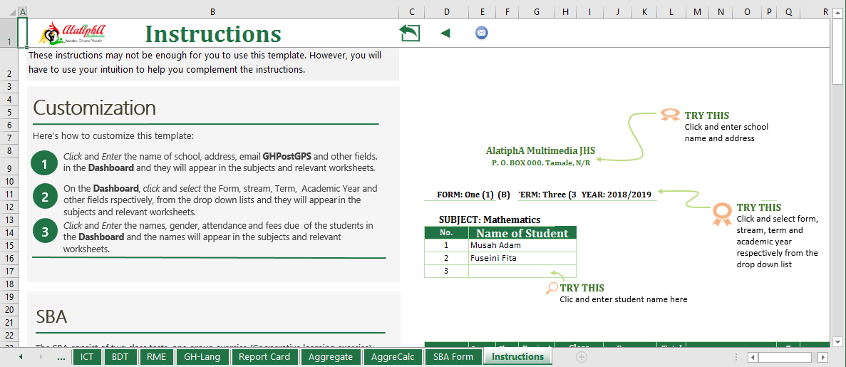 SBA Gradebook for JHS - Version 1.0
