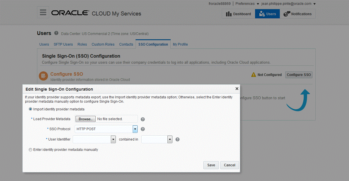 Oracle Cloud Solutions News: Single Sign-On (SSO) Configuration