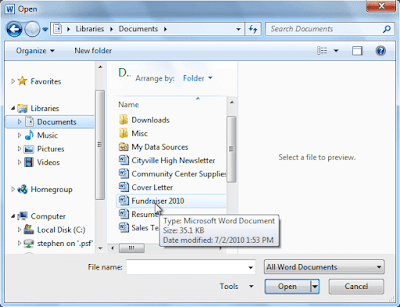 Creating, Saving, Closing and Opening a Documents MS Word 2010 ...
