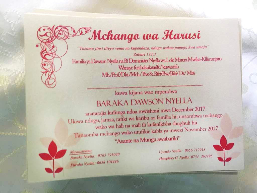 Kadi mchango wa harusi