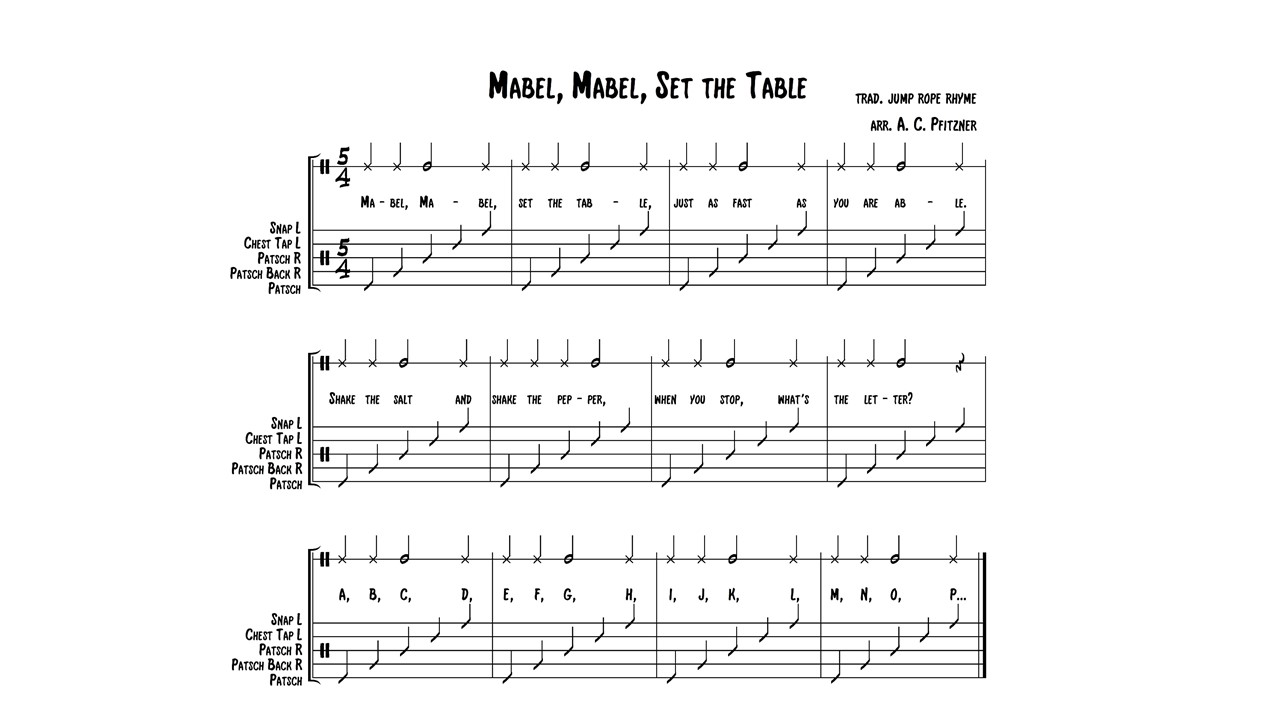 O For Tuna Orff: Mabel Mabel Set the Table Game