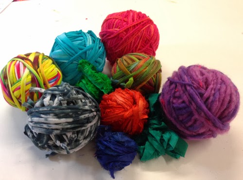 iLoveToCreate Blog: Dyeing Natural Fibers: Yarn Collage Scarf