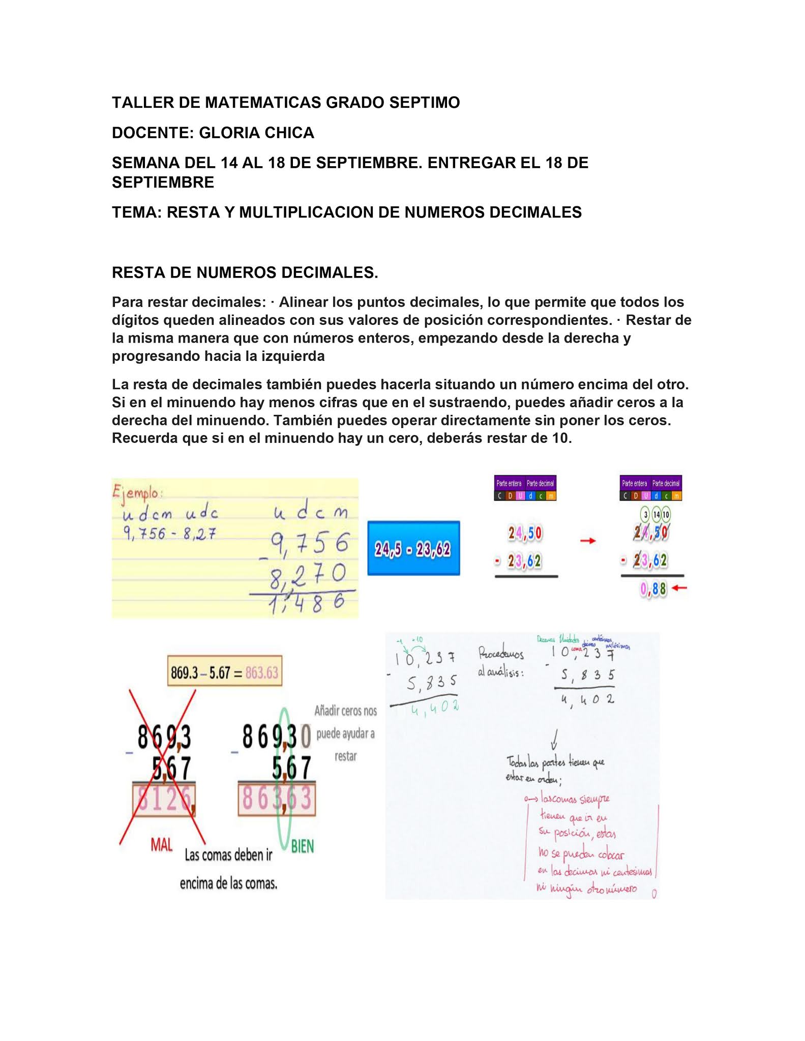 INNOVATIC: TALLER DE MATEMATICAS GRADO SEPTIMO. SEMANA DEL 14 AL 18 ...