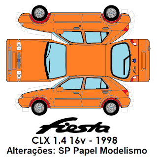 SP. Papel Modelismo: PaperCraft Ford Fiesta MK4 1998 CLX 1.4i 16v
