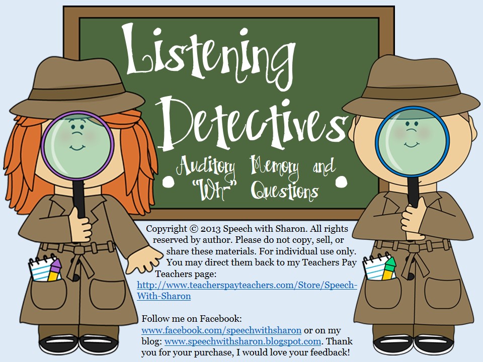 Speech with Sharon: Be a Listening Detective!