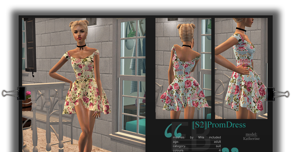 ElieneBellaSims: [S2]PromDress & Hat