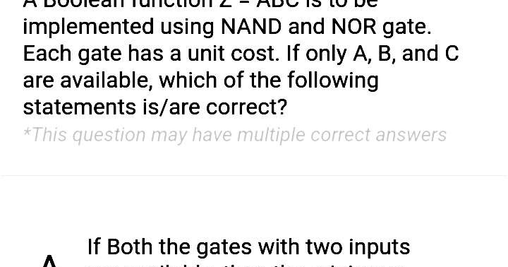 GATE Practice Question | Digital Electronics : Logic Gates Problem 1