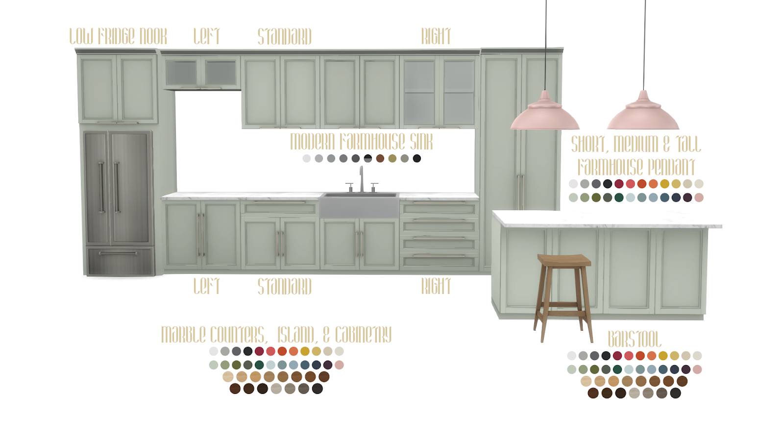 Simsational Designs: Updated: Mina Kitchen - Contemporary Shaker-Style ...