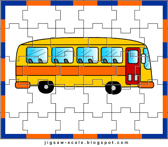 Printable Jigsaw Puzzle for kids: Bus Jigsaw