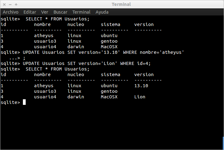 Tutorial SQlite3 Ejemplos| Tiempo de Tux