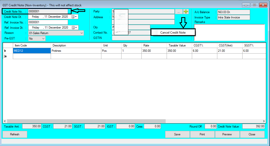 GST Credit Note Help Guide
