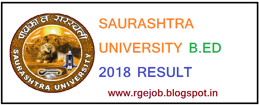SAURASHTRA UNIVERSITY B.ED 2018 RESULT DECLARED.