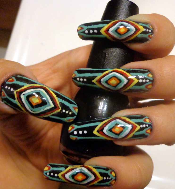 Nailed to the Post: Nail of the week: Native American inspired pattern