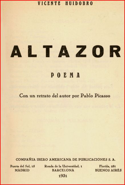 Littérature hispano-américaine (L2): Primera edición de ALTAZOR: