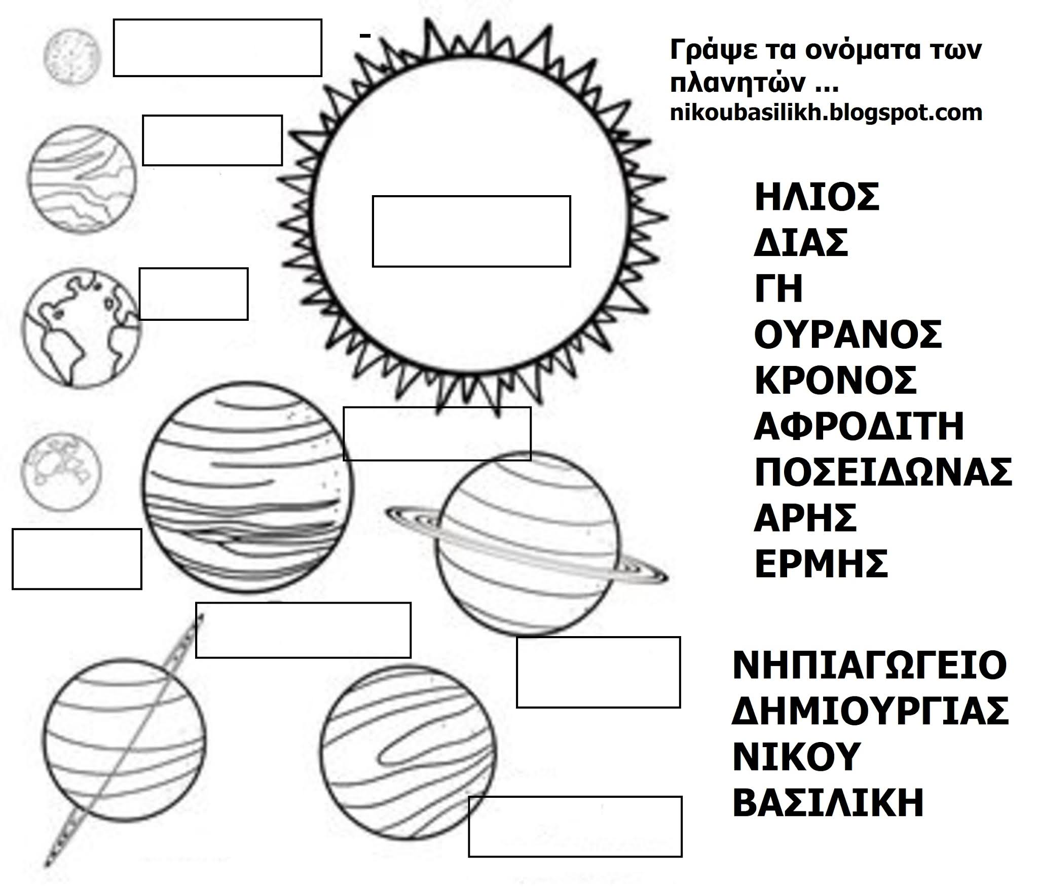 Νίκου Βασιλική Νηπιαγωγείο Δημιουργίας...: ΔΙΑΣΤΗΜΑ-ΠΛΑΝΗΤΕΣ ΚΑΙ ...