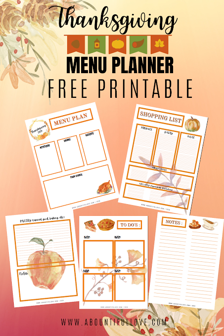 Thanksgiving Menu Planner - A Bountiful Love