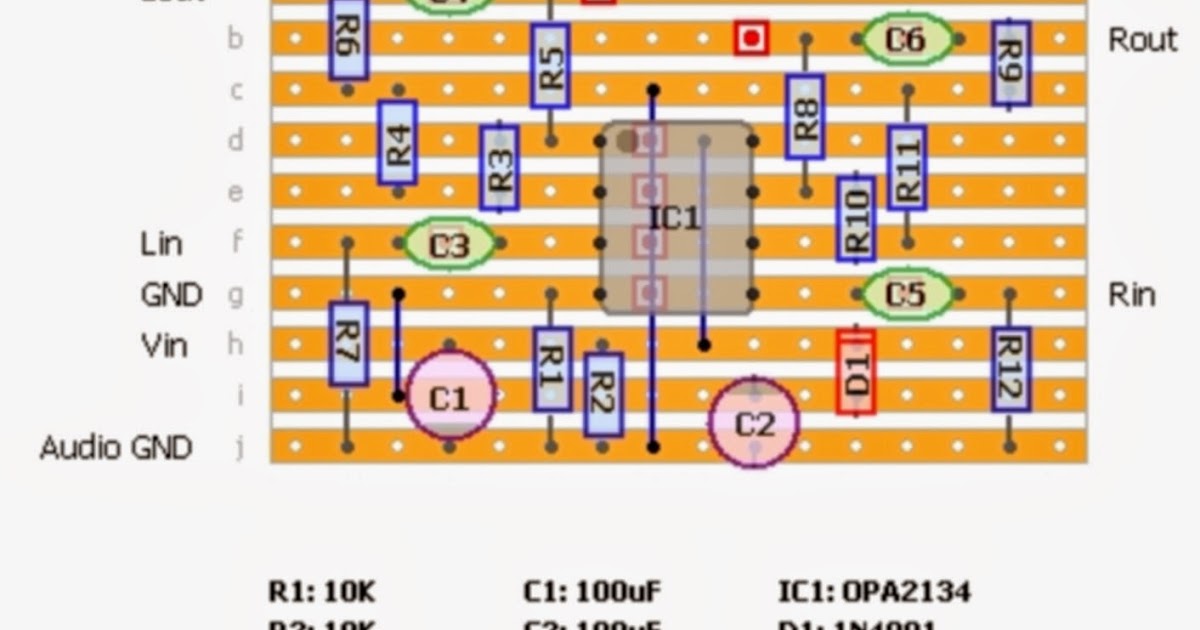 Paul In The Lab: Hifi OPA2134 General Purpose Preamp Stripboard ...