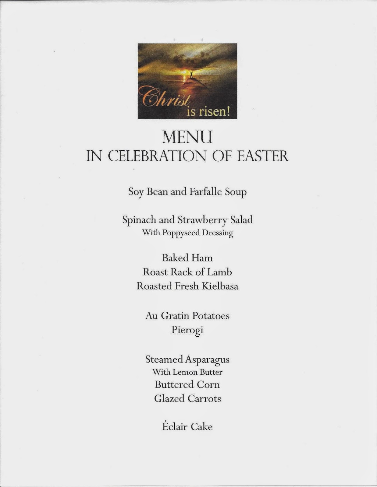 A Day in the Life on the Farm: Menu in Celebration of Easter