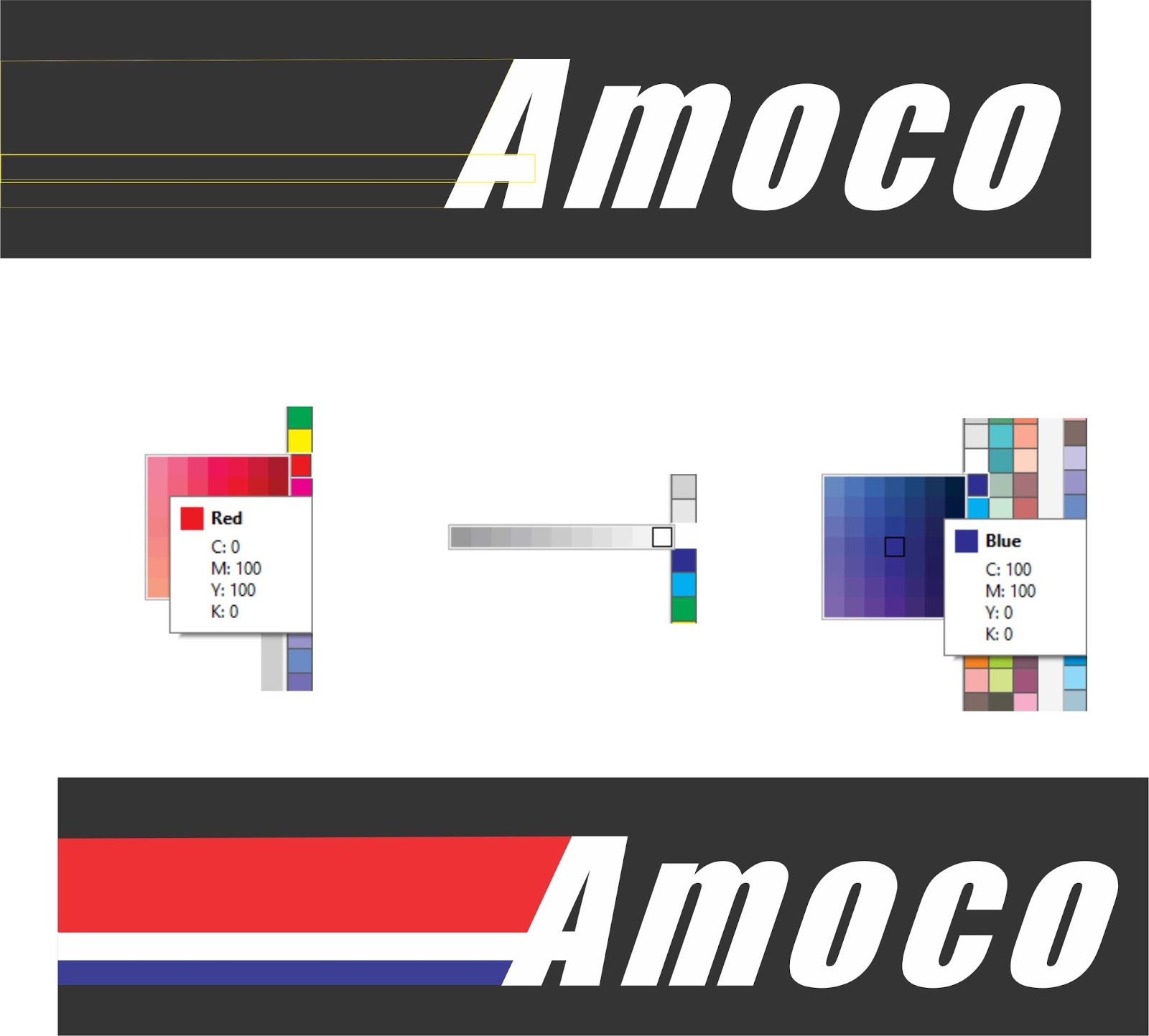 Making Logo Amoco - coreldraw tutorial new simple