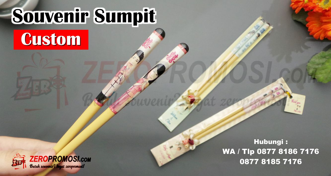 Souvenir Sumpit Kayu Custom Design Murah - Wood Chopstick Custom ...