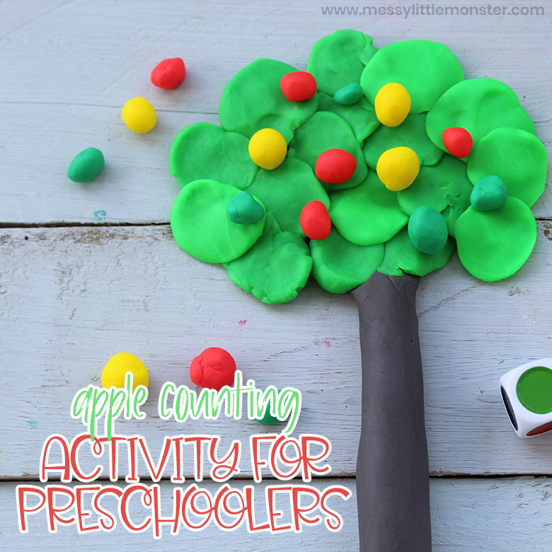 Apple Theme Counting Activity for Preschoolers - Messy Little Monster