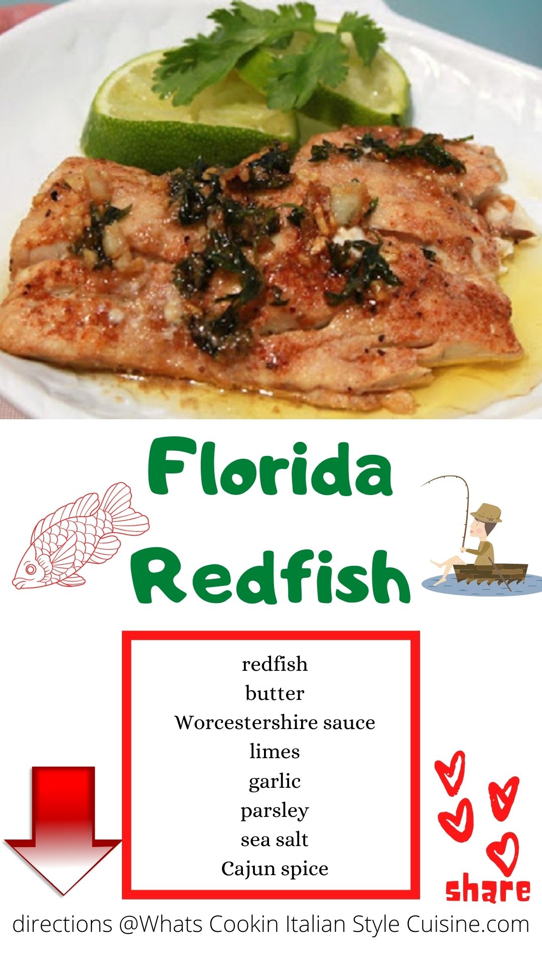 Grilled Fresh Florida Seasoned Redfish with Lime Butter Sauce | What's ...
