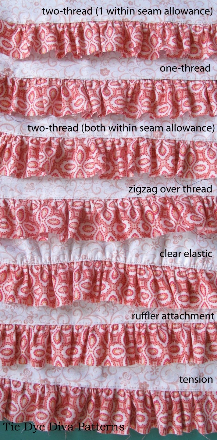 Tie Dye Diva Patterns: The Great Ruffle-Off! Which Gathering Method Is ...