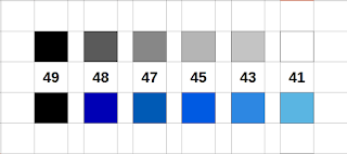 First possible color variation between gray and Blue Scales