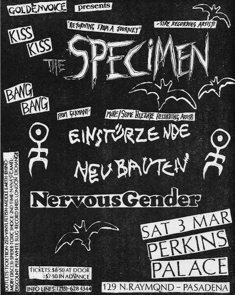 Tales From a Former Fanzine Journalist: Specimen Become Americanized ...