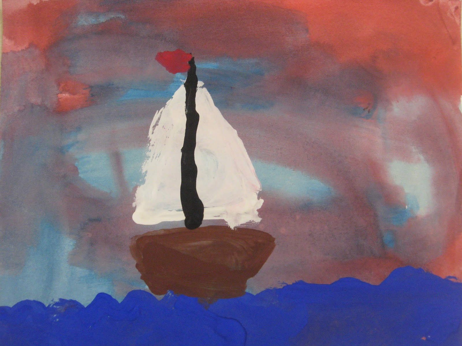Miss Young's Art Room: Kindergarten Sunset Sailboats