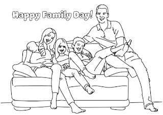 Happy family day coloring pages