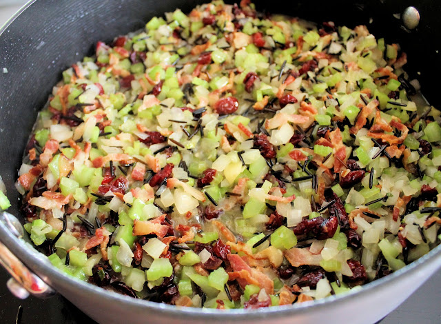 Wild and Basmati Rice Turkey Stuffing with Cranberries, Apples, Bacon ...