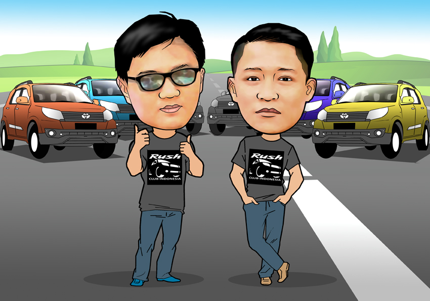 jasa karikatur murah: Karikatur Komunitas Otomotif